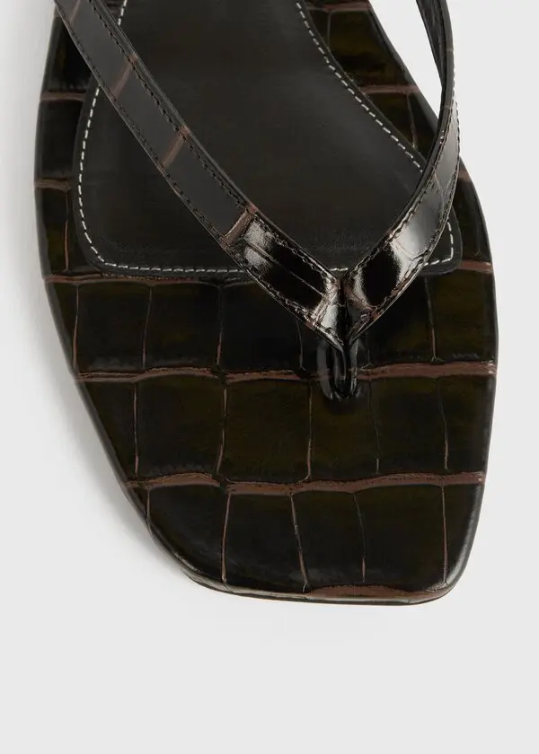 TOTEME Croco-embossed Flip Flops