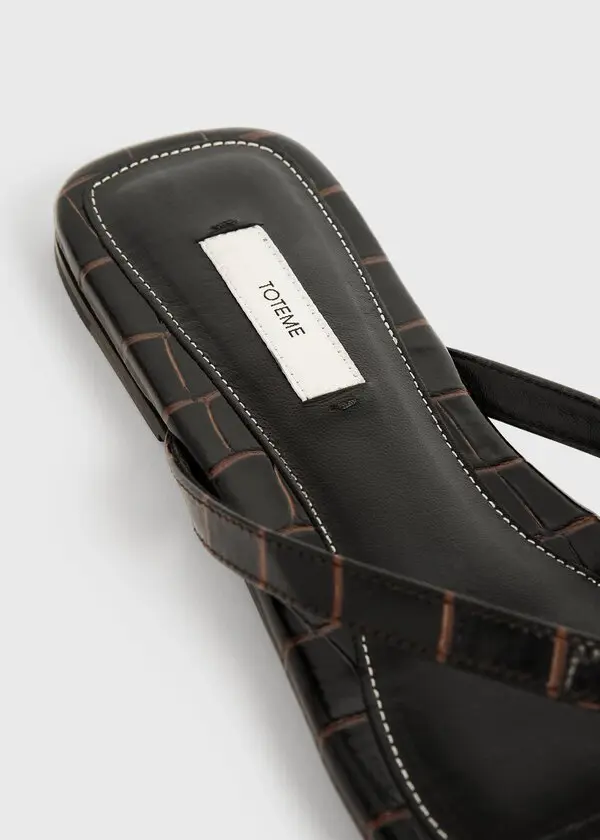 TOTEME Croco-embossed Flip Flops