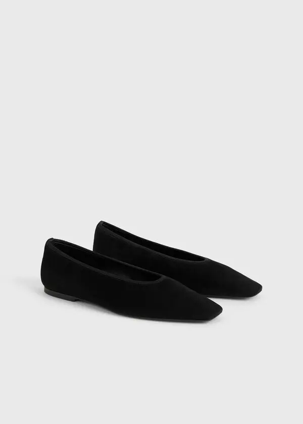 TOTEME Minimalist Suede Ballerinas