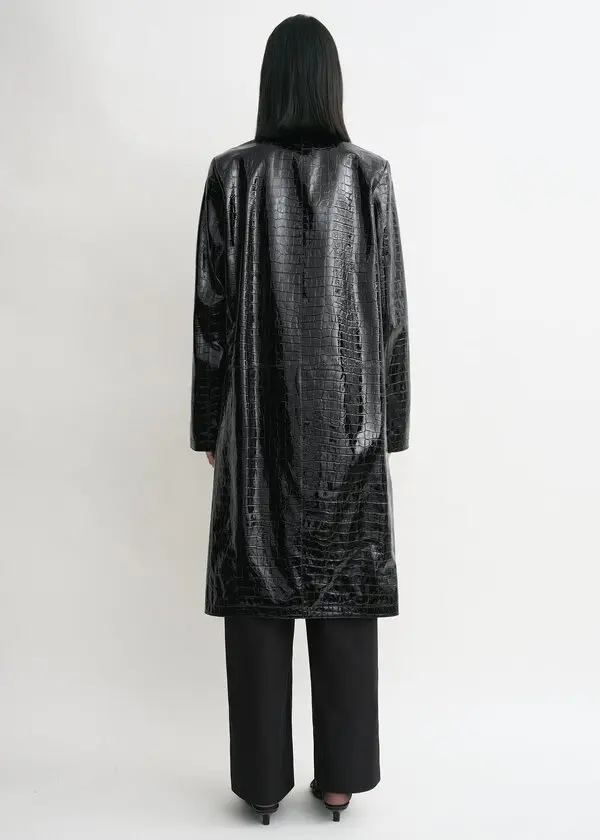TOTEME Croc-embossed Patent Leather Coat