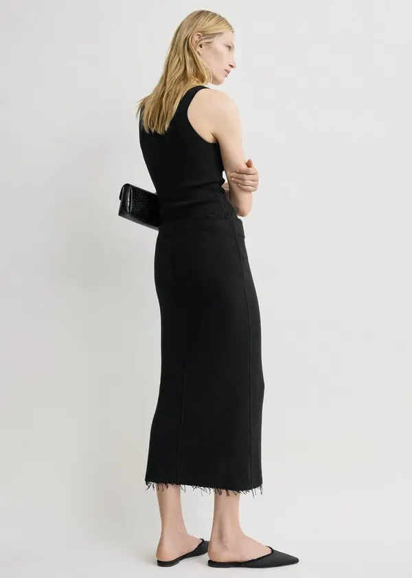 TOTEME Long Fringed Jersey Skirt