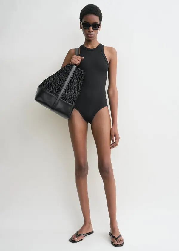 TOTEME Curved Rib Swimsuit - Black