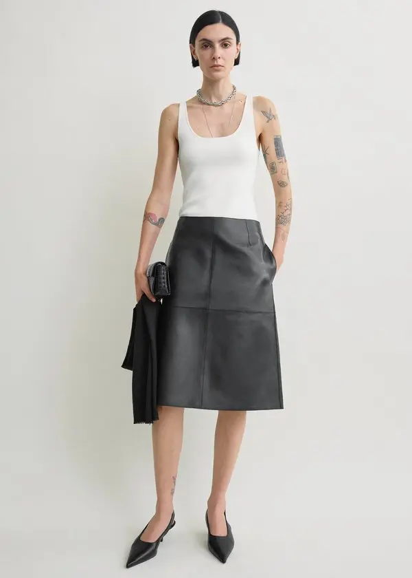 TOTEME Paneled Leather Skirt