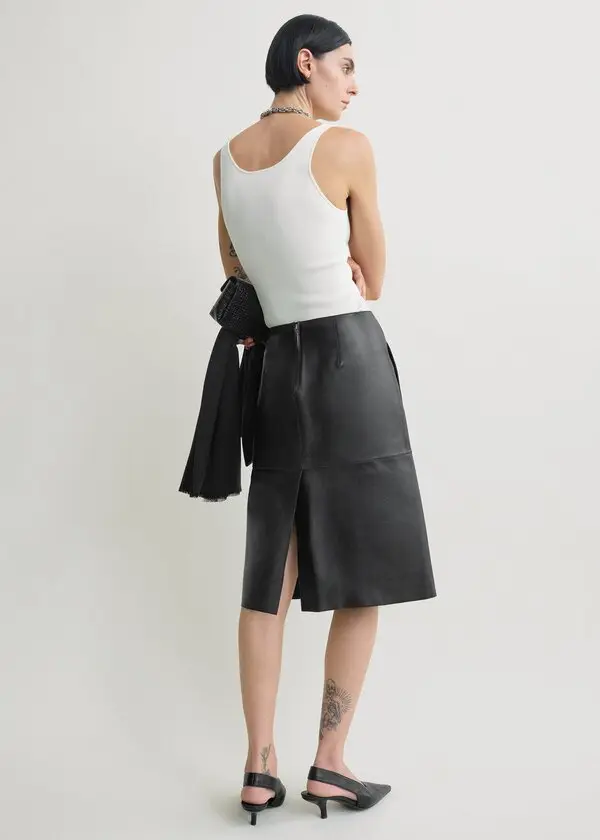 TOTEME Paneled Leather Skirt
