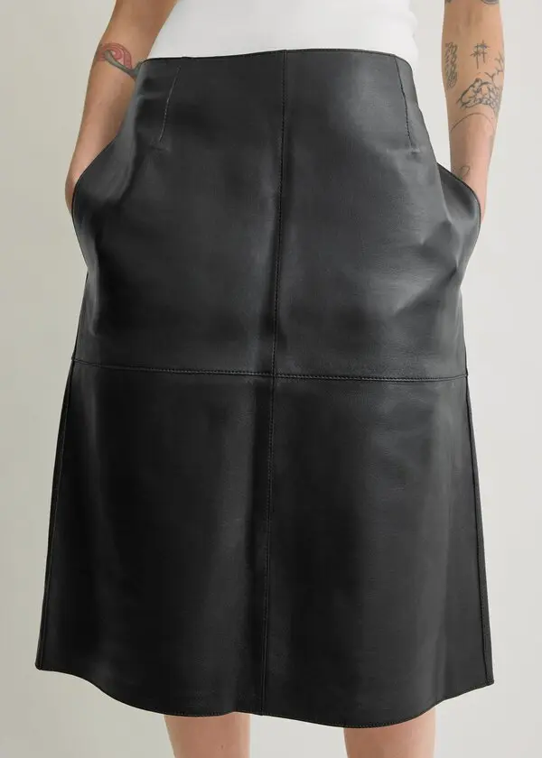 TOTEME Paneled Leather Skirt
