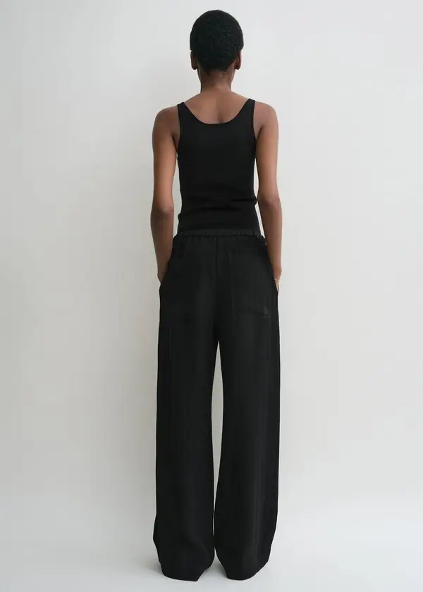 TOTEME Woven Stripe Drawstring Trousers