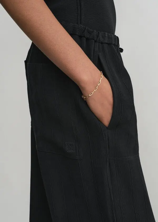 TOTEME Woven Stripe Drawstring Trousers