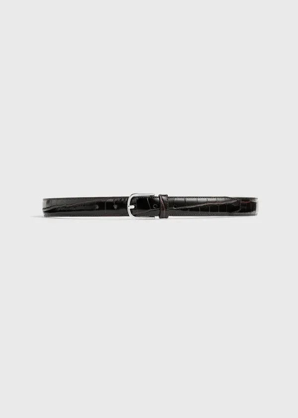 TOTEME Slim Croco-embossed Belt