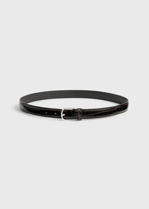 TOTEME Slim Croco-embossed Belt