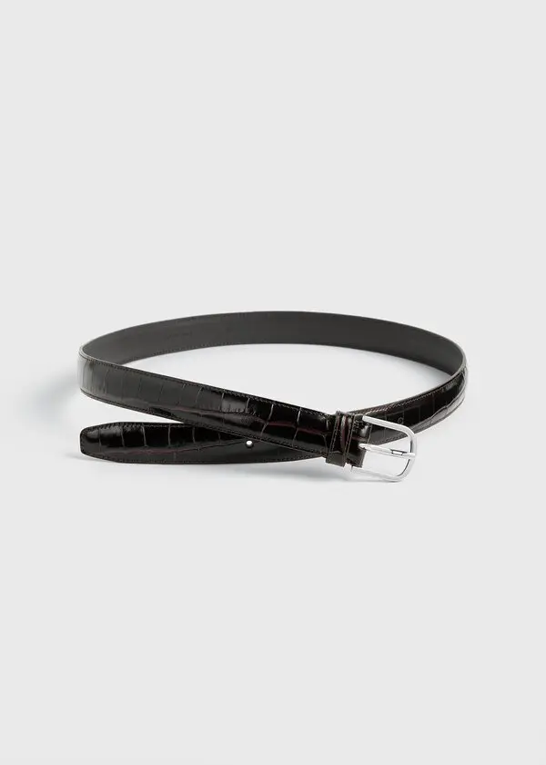 TOTEME Slim Croco-embossed Belt