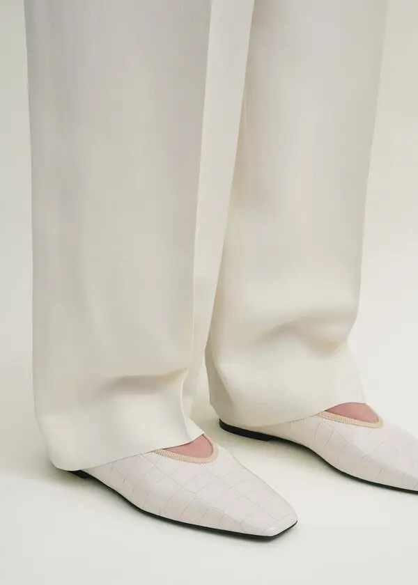 TOTEME Minimalist Croco-embossed Ballerinas