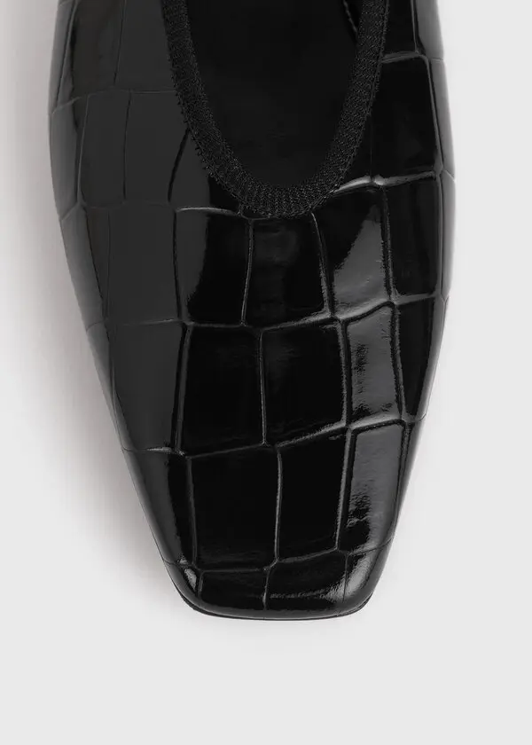 TOTEME Minimalist Croco-embossed Ballerinas