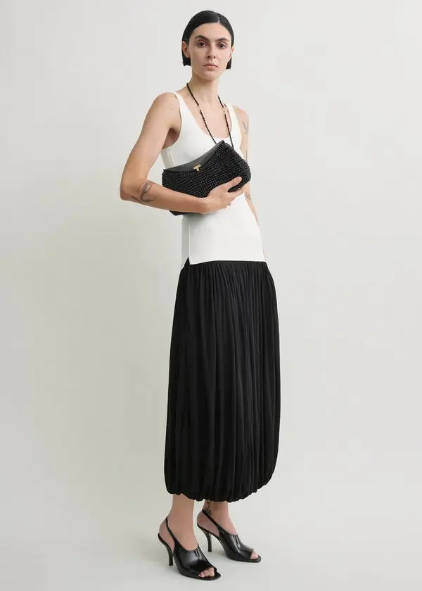 TOTEME T-lock Woven-leather Clutch
