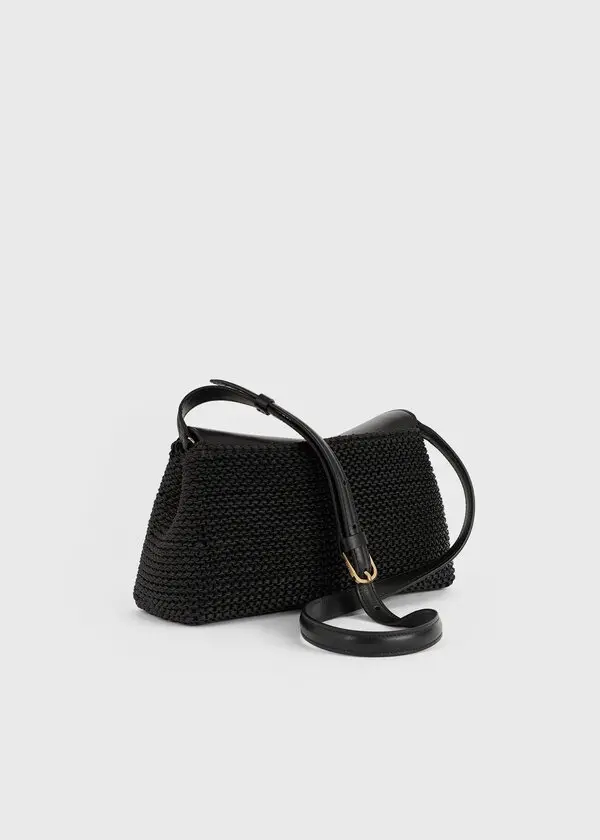 TOTEME T-lock Woven-leather Clutch