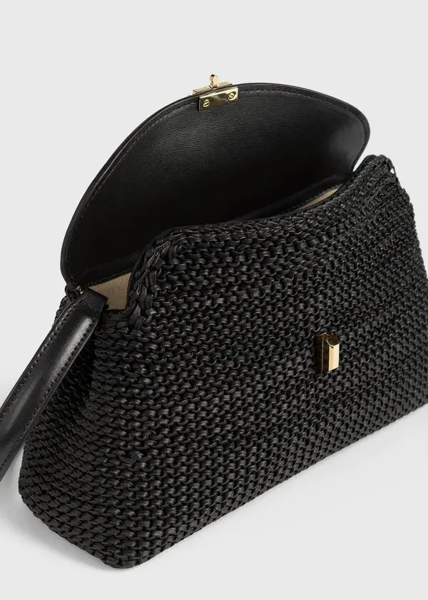 TOTEME T-lock Woven-leather Clutch