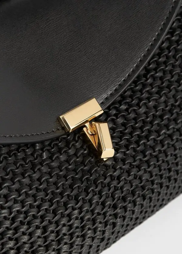 TOTEME T-lock Woven-leather Clutch