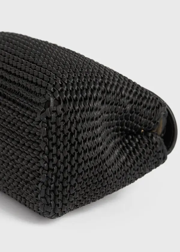 TOTEME T-lock Woven-leather Clutch
