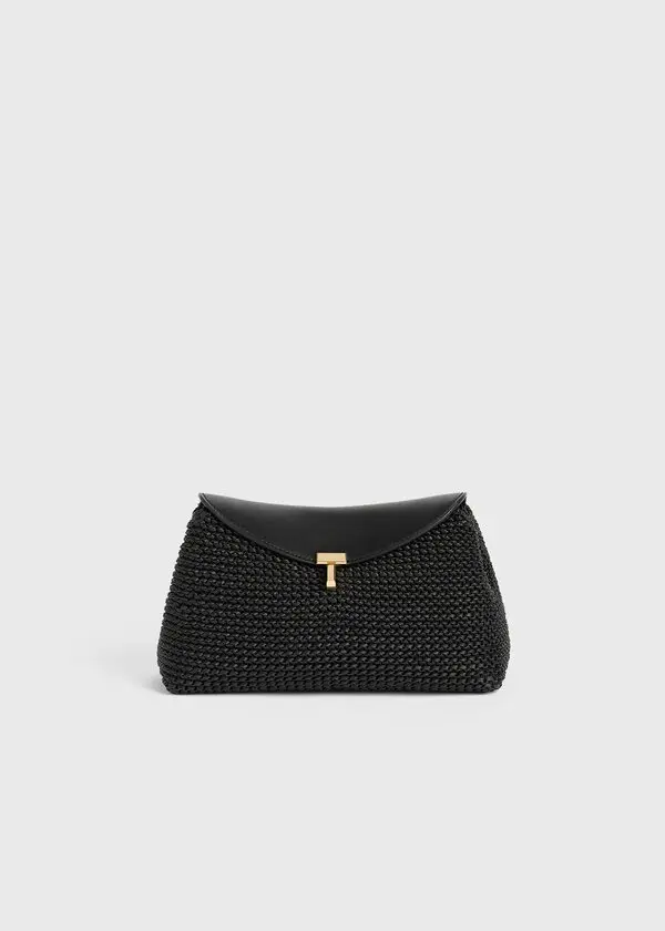 TOTEME T-lock Woven-leather Clutch