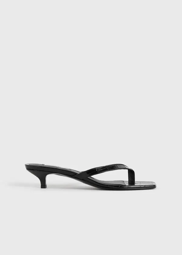TOTEME Croco-embossed Heeled Flip Flops