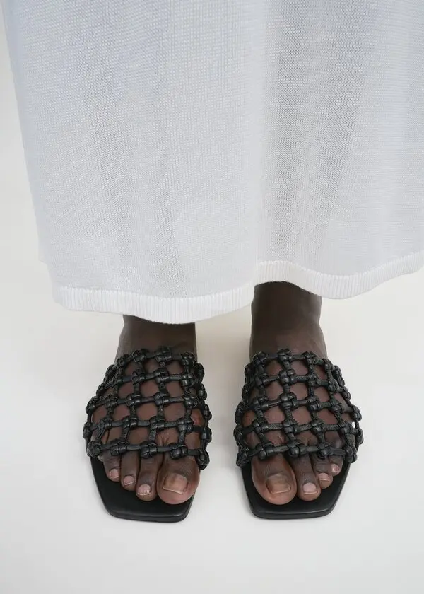 TOTEME Braided Leather Slides