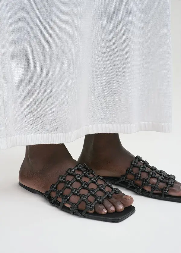TOTEME Braided Leather Slides