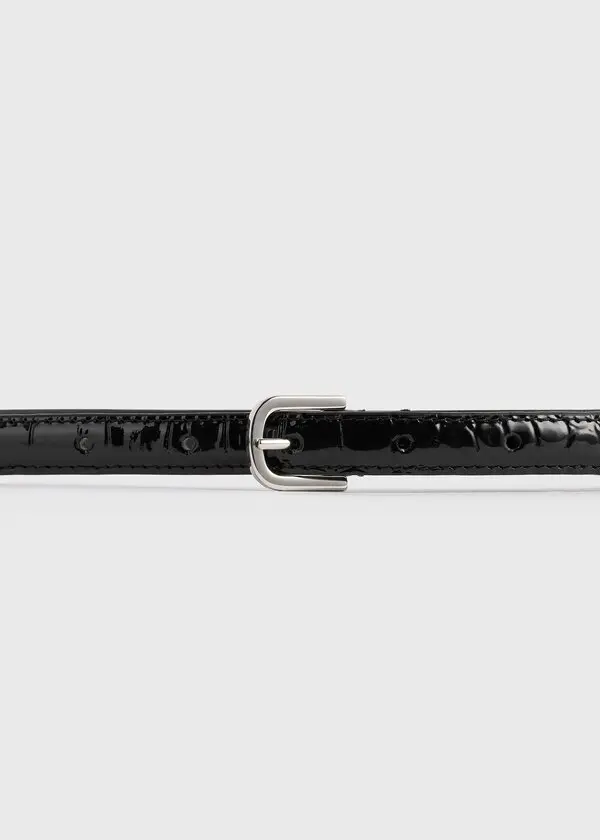 TOTEME Thin Croco-embossed Belt