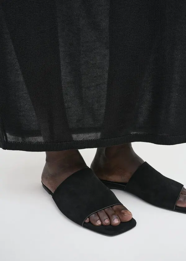 TOTEME Velour Leather Bandeau Slides