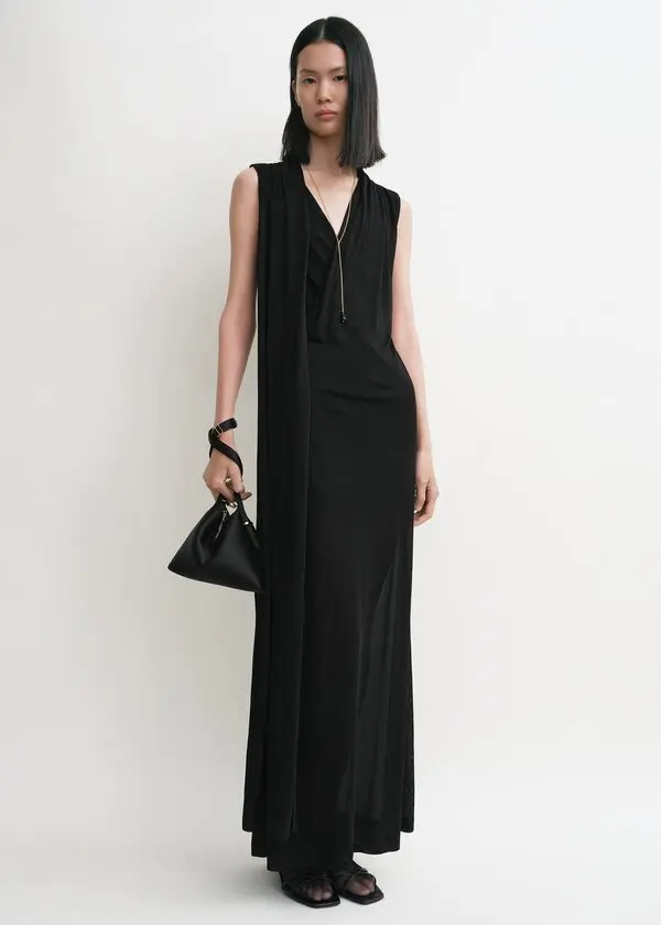 TOTEME Overlapped Scarf Dress - Black