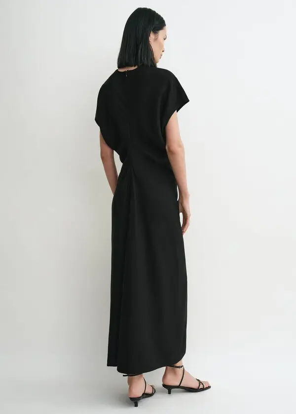 TOTEME Slouch Waist Basketweave Maxi Dress - Black
