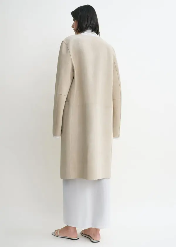 TOTEME Collarless Suede Coat
