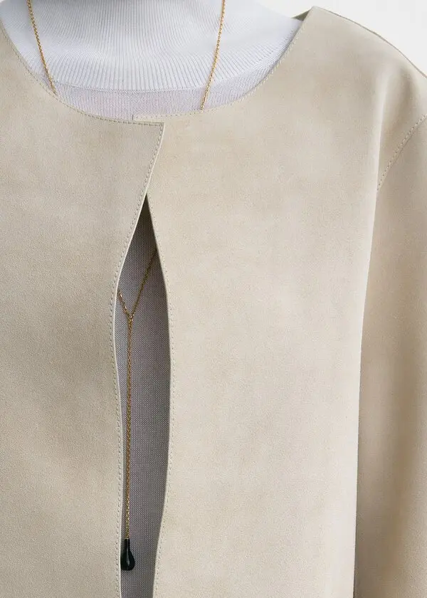 TOTEME Collarless Suede Coat