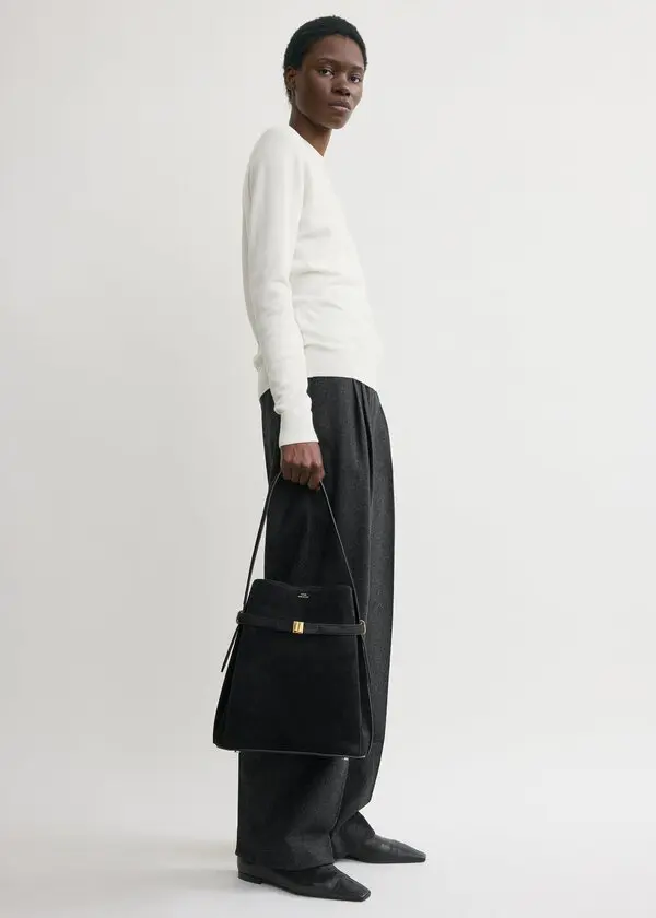 TOTEME Belted Suede Bucket Bag