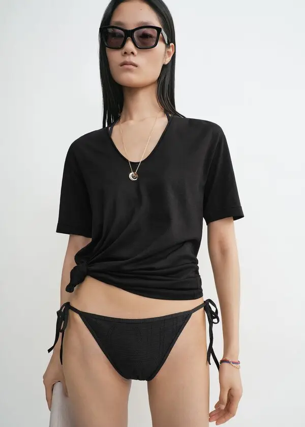 TOTEME Monogram Pointelle Bikini Bottoms