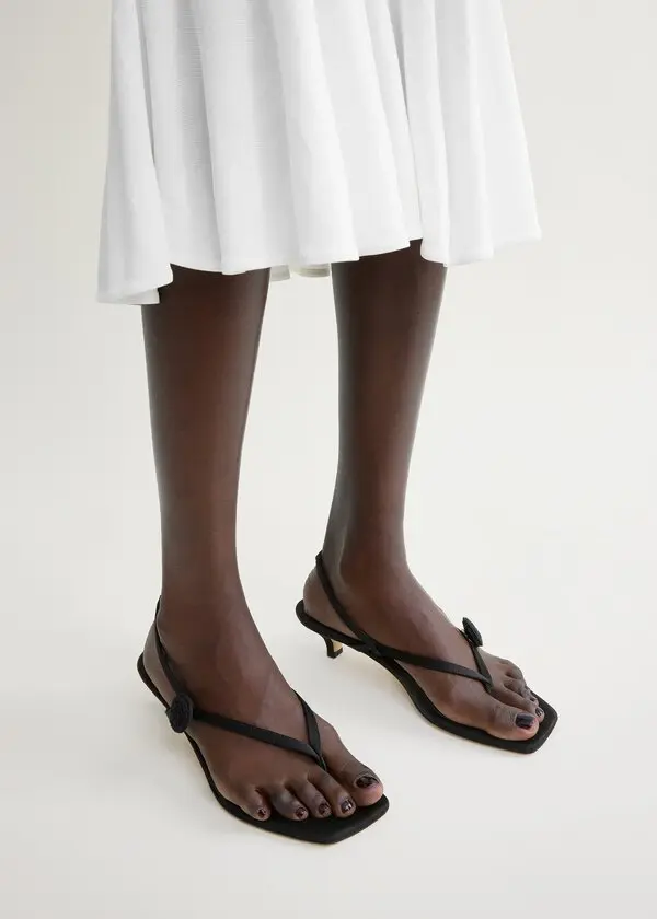 TOTEME Slingback Satin Flip Flops