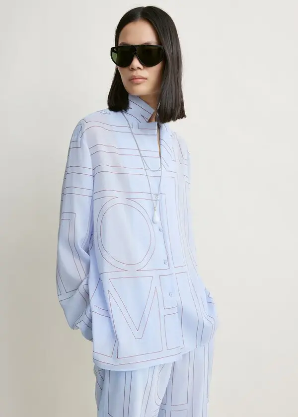 TOTEME Monogram Cotton-blend Pj Top