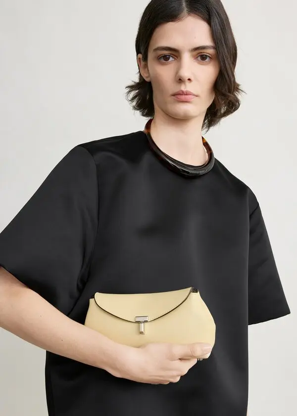 TOTEME Mini T-lock Leather Clutch
