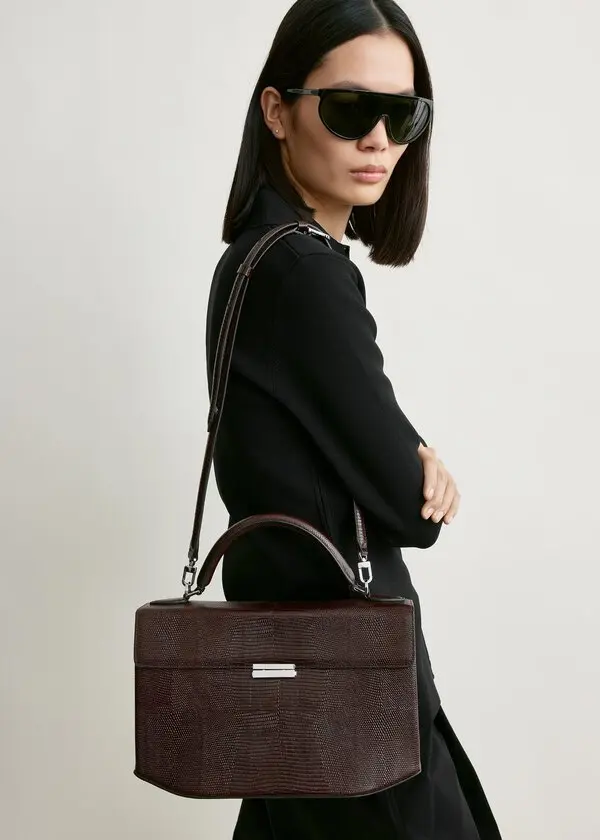 TOTEME Clip Lizard-embossed Top Handle