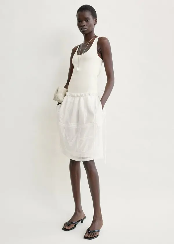 TOTEME Monogram Mini Skirt - White