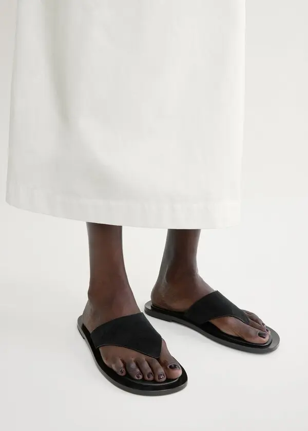 TOTEME T-bar Suede Sandals