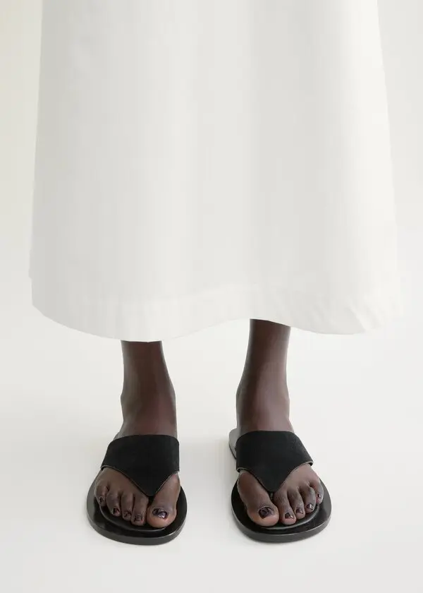 TOTEME T-bar Suede Sandals