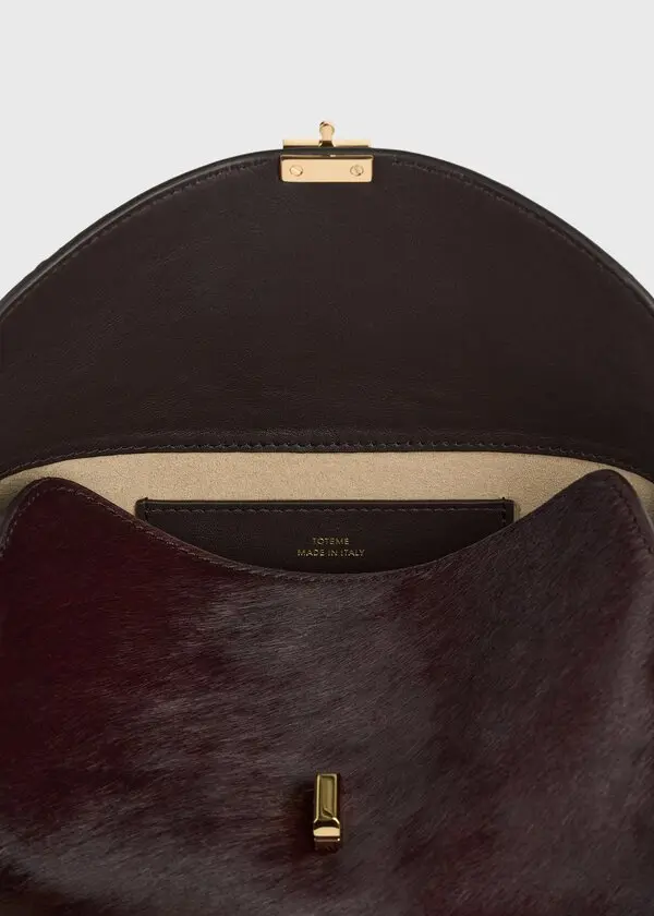 TOTEME T-lock Pony Hair Clutch - Wine