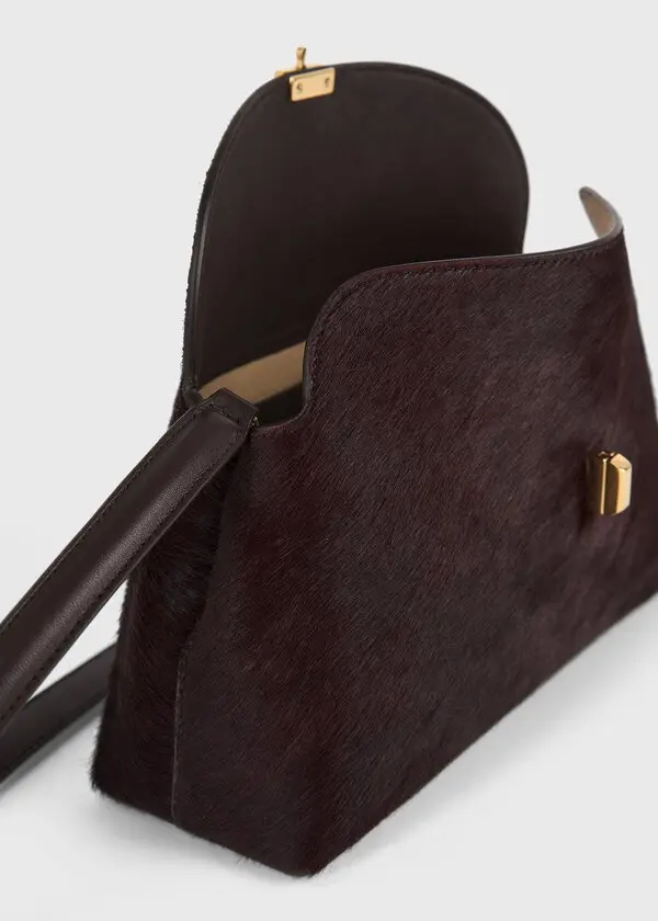 TOTEME T-lock Pony Hair Clutch - Wine