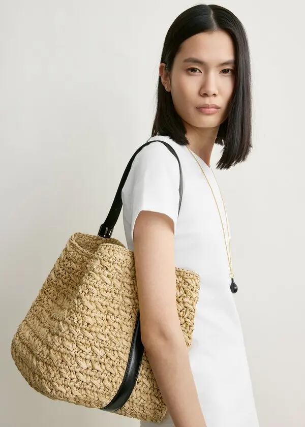 TOTEME Medium Belted Paper Raffia Tote