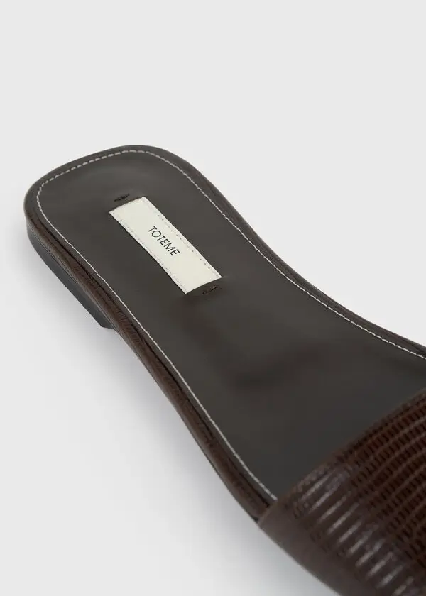 TOTEME Slim Lizard-embossed Bandeau Slides
