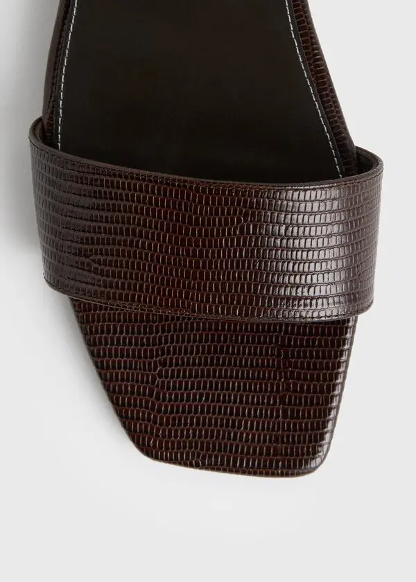 TOTEME Slim Lizard-embossed Bandeau Slides