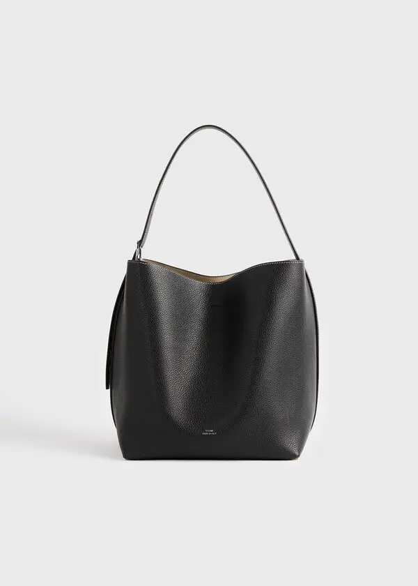 TOTEME Medium Belted Grained-leather Tote