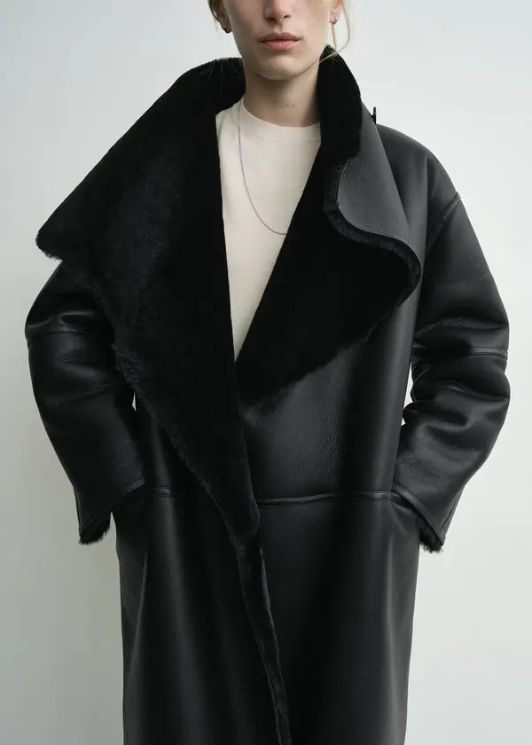 TOTEME Shearling Wrap Coat