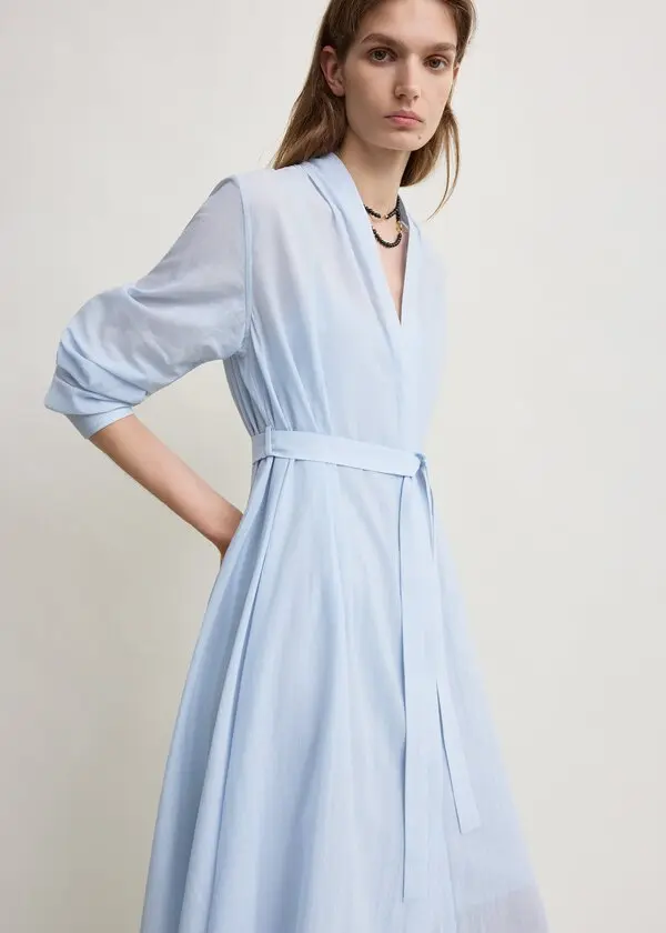 TOTEME Belted Cotton Voile Dress