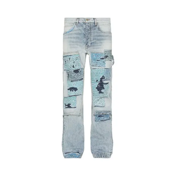 Amiri Patchwork Bandana Carpenter Straight Jean 'denim