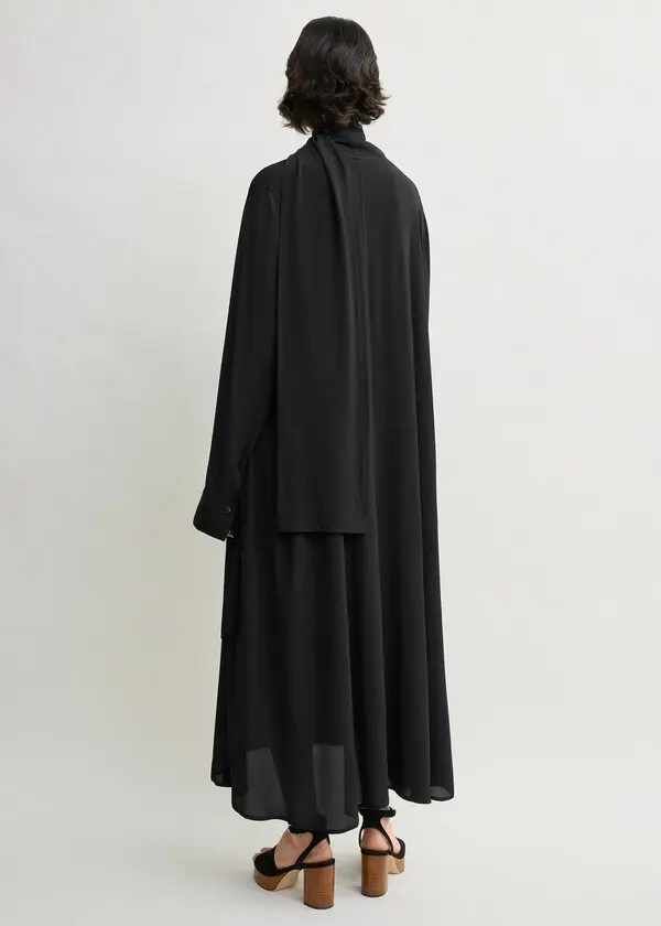 TOTEME Rounded Neckline Full-length Dress With Attached Scarf